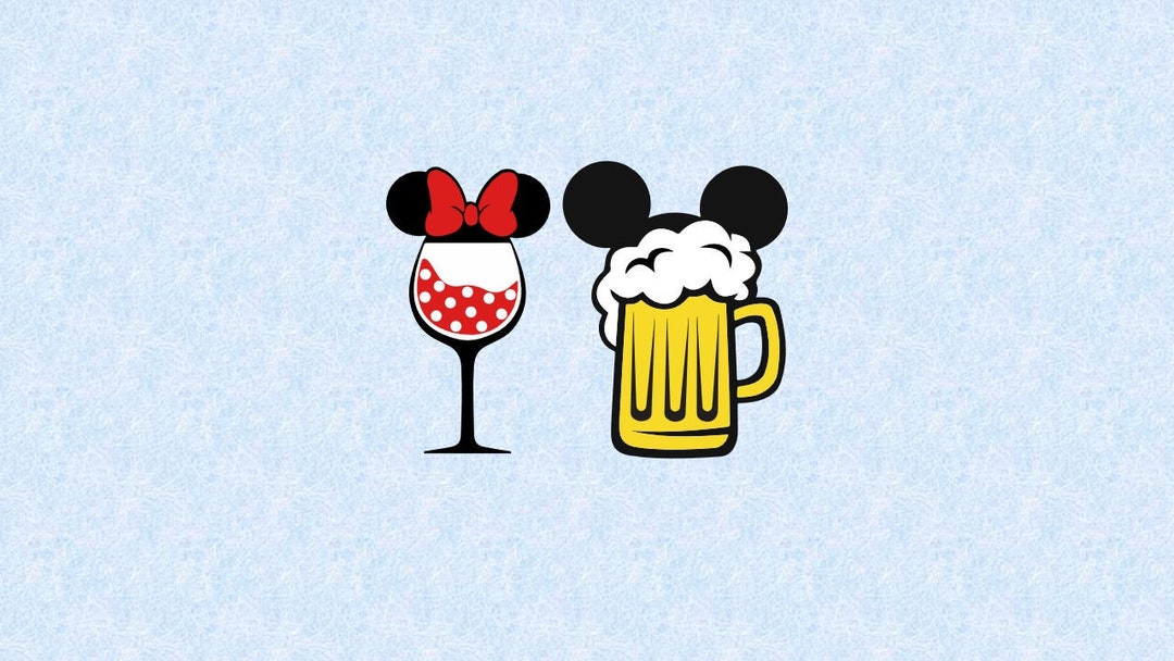 Minnie & Mickey Beer and Wine Iron on Transfer for Shirt - Etsy