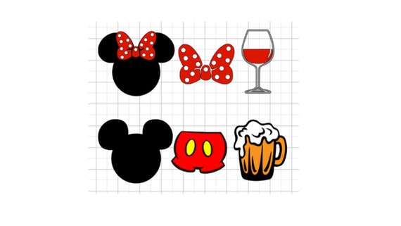 Minnie and Mickey Beer and Wine Iron on Decal for Shirt - Etsy