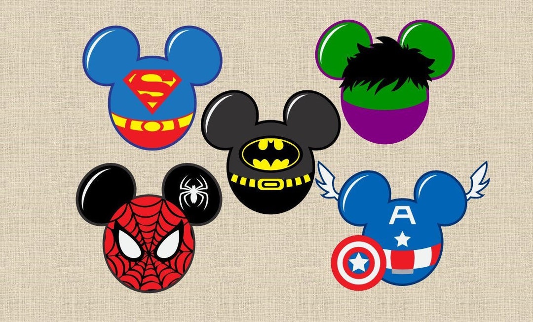 Personalized Super Hero Mickey Mouse Head Matching Family Disney Iron ...