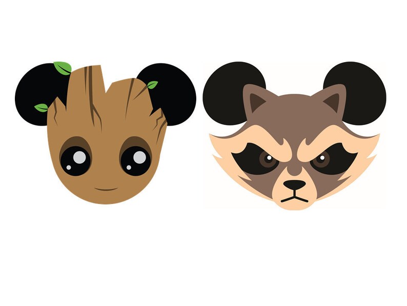 Personalized Groot and Rockey Guardians of Galaxy Mickey Mouse - Etsy
