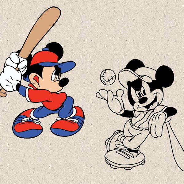 Mickey Baseball Svg - Etsy