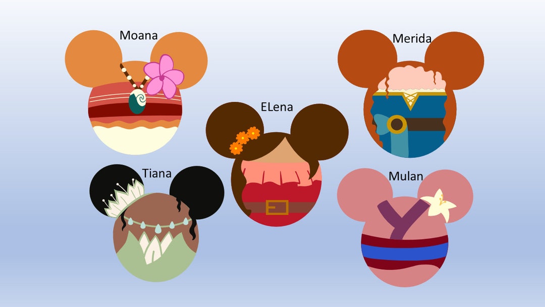Disney Princess Mickey Heads - Etsy