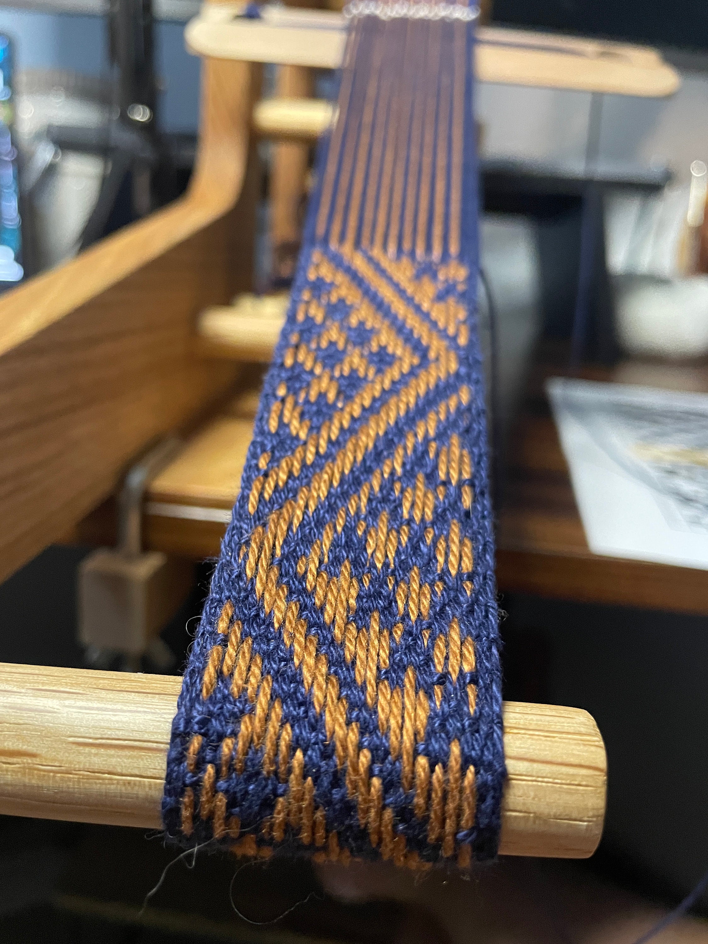 Blue and Gold Zigzag - Inkle Loom Pickup Weaving Pattern - Etsy