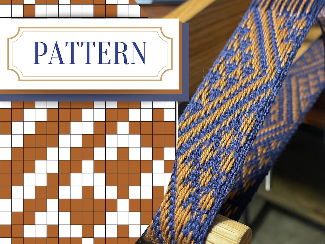 Blue and Gold Zigzag - Inkle Loom Pickup Weaving Pattern - Etsy