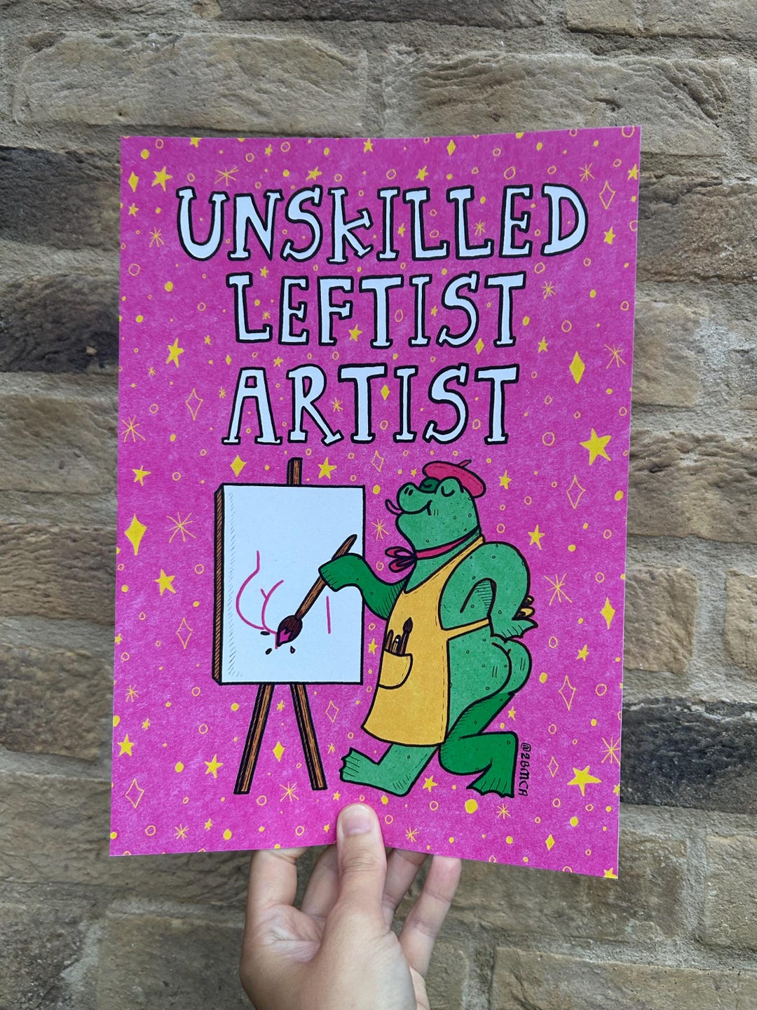 Unskilled Leftist Artist Frog Toad Art Painting A4 Digital Laser Print ...