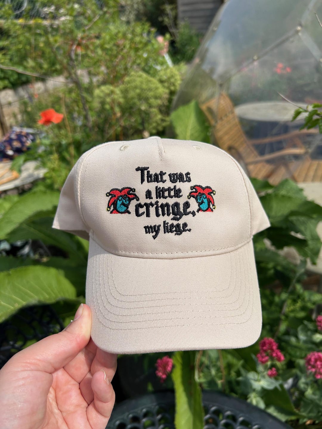 That Was A Little Cringe My Liege Cap Natural Beige Dad Cap 100% ...