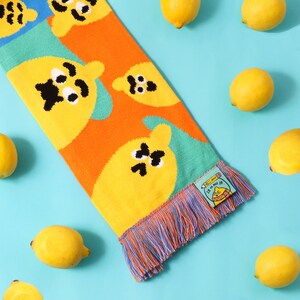Lemotional Lemon Scarf V2 Orange Dancing Lemon Side and Colourful 90s ...