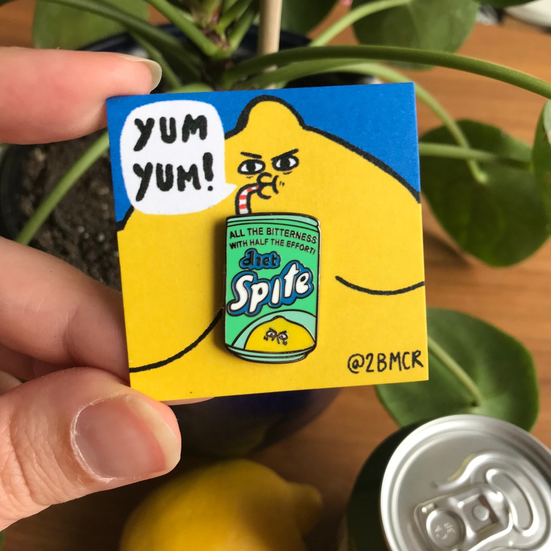 Diet Spite Bitter Lemon Soda Pop Enamel Pin Badge Cute 2.5cm All the ...