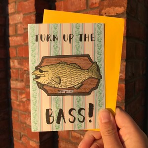 Turn up the Bass Funny Music Celebration Card Billy Bass A6 Digitally ...