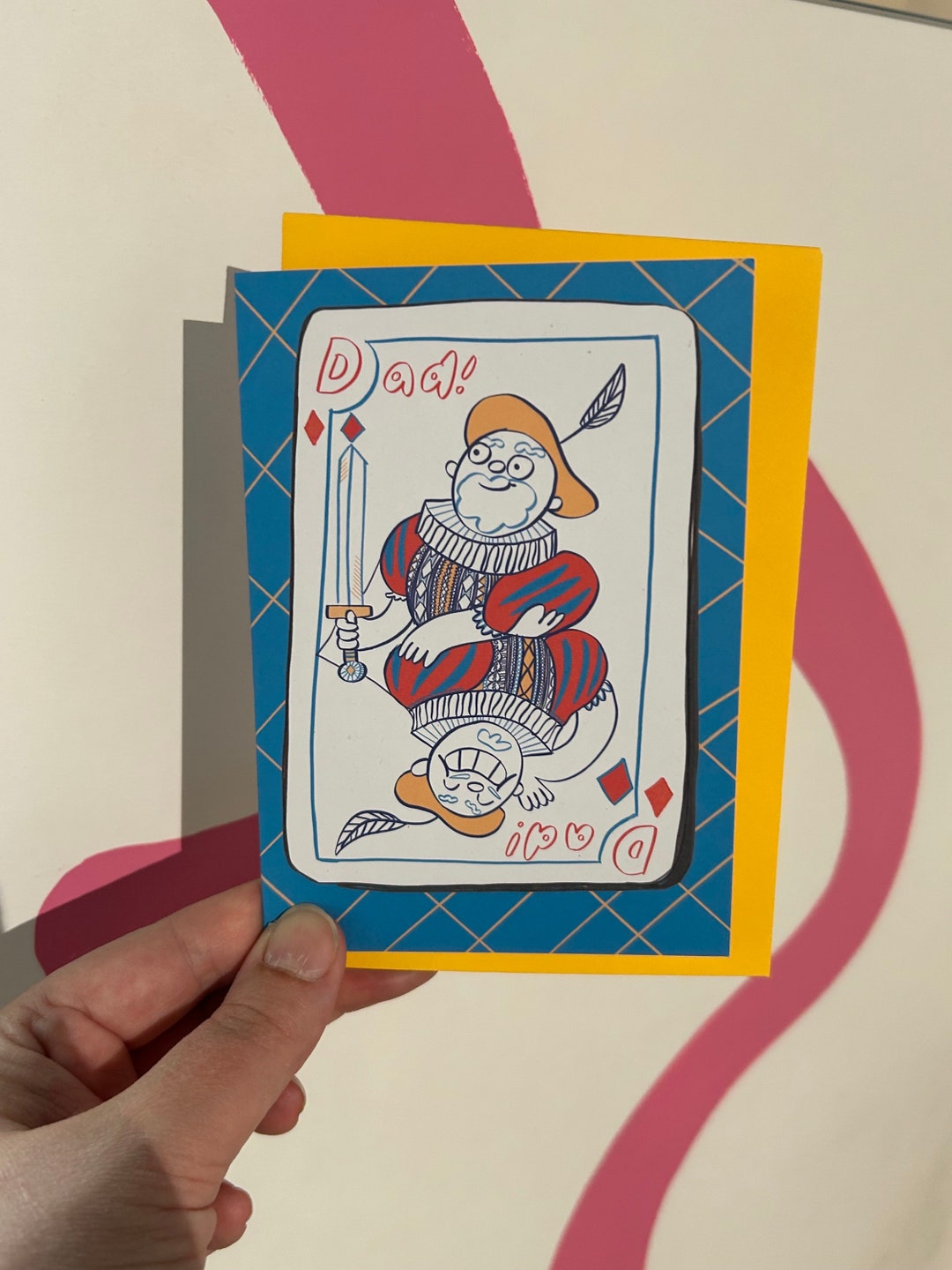 Dad Playing Card Father's Day Cute Greetings Card - Etsy
