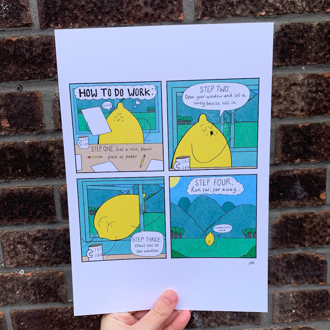 How to Do Work Lemotional Comic Bitter Lemon A4 Digital Print Laser ...