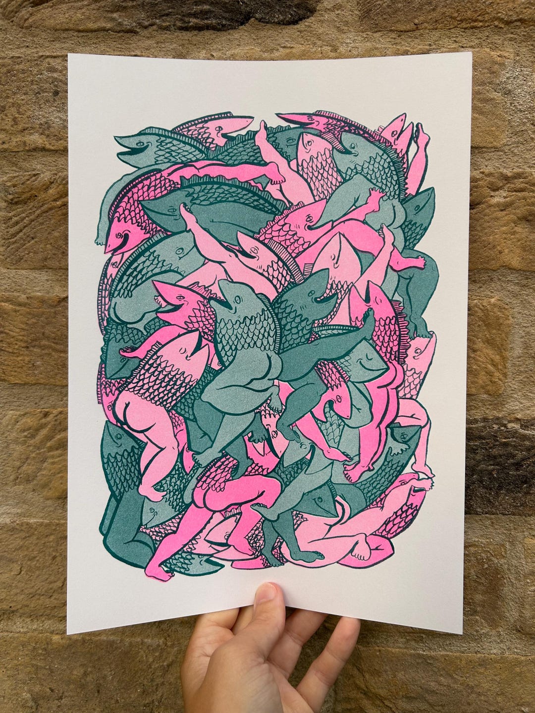 Fishbutt Reverse Mermaid Fishbutt Fandango Fish With Legs A4 Risograph ...