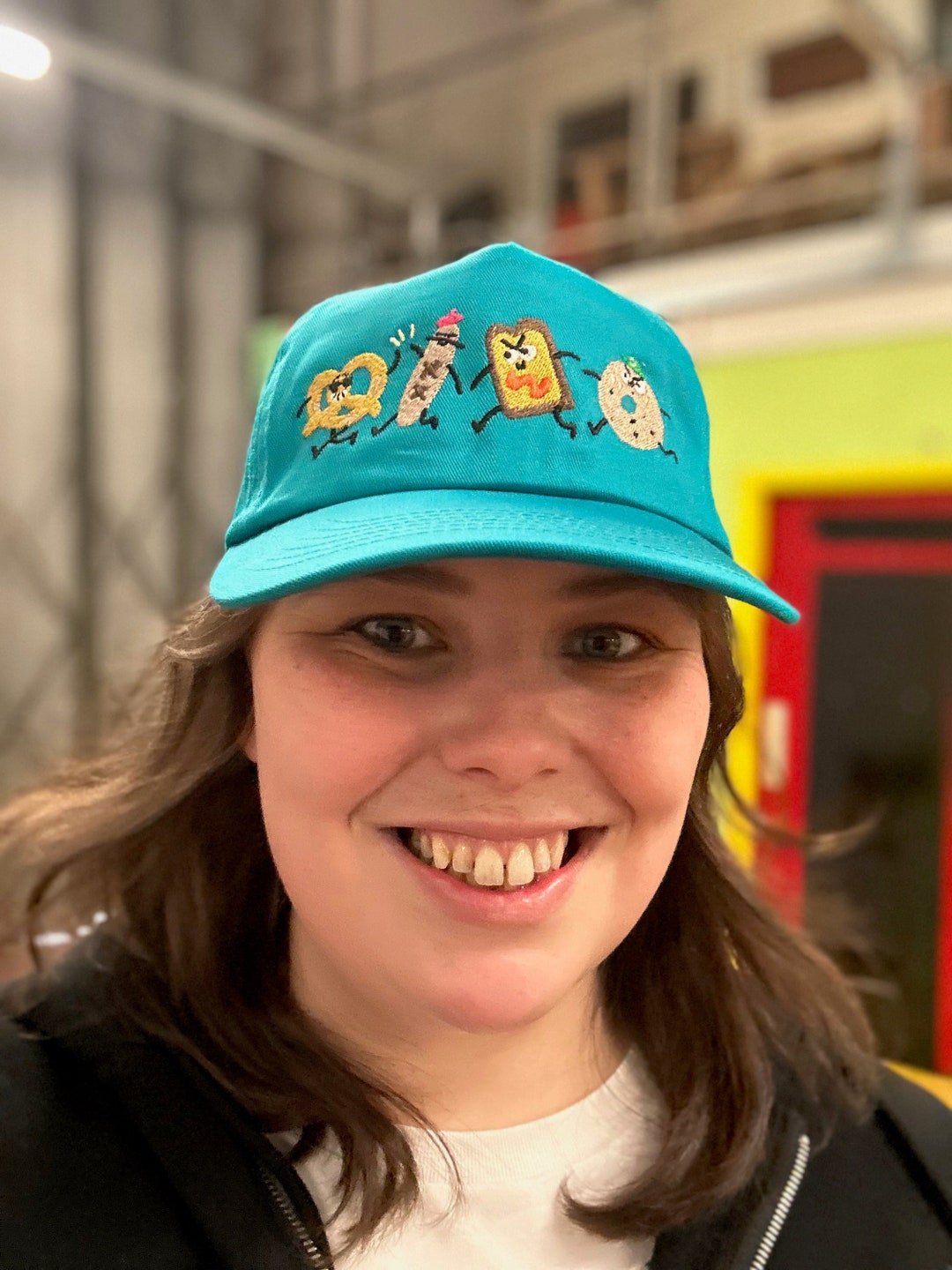 Bakery Pals Teal Dancing Running Cap Hook and Loop Strap Adjustable ...