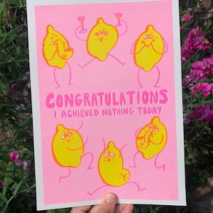 Congratulations I Achieved Nothing Today Lemon Lemotional Neon | Etsy