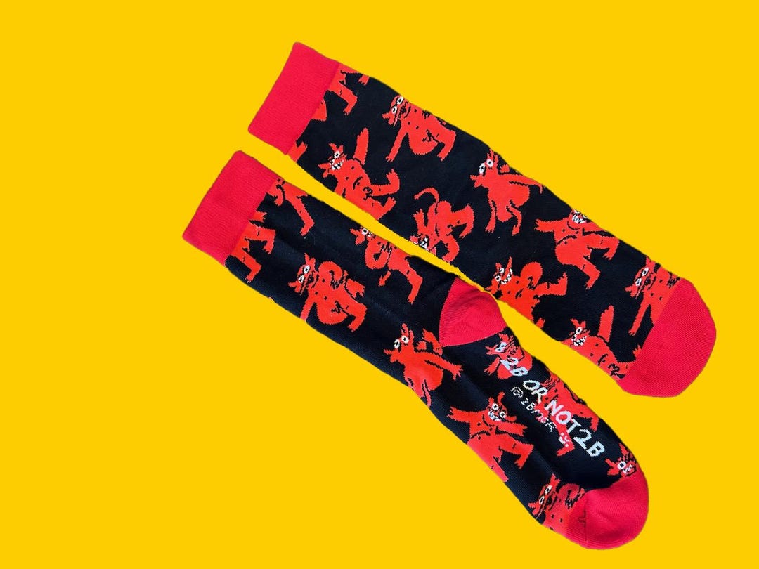 Cheeky Devil Socks All Over Print Crew Socks Sock - Etsy