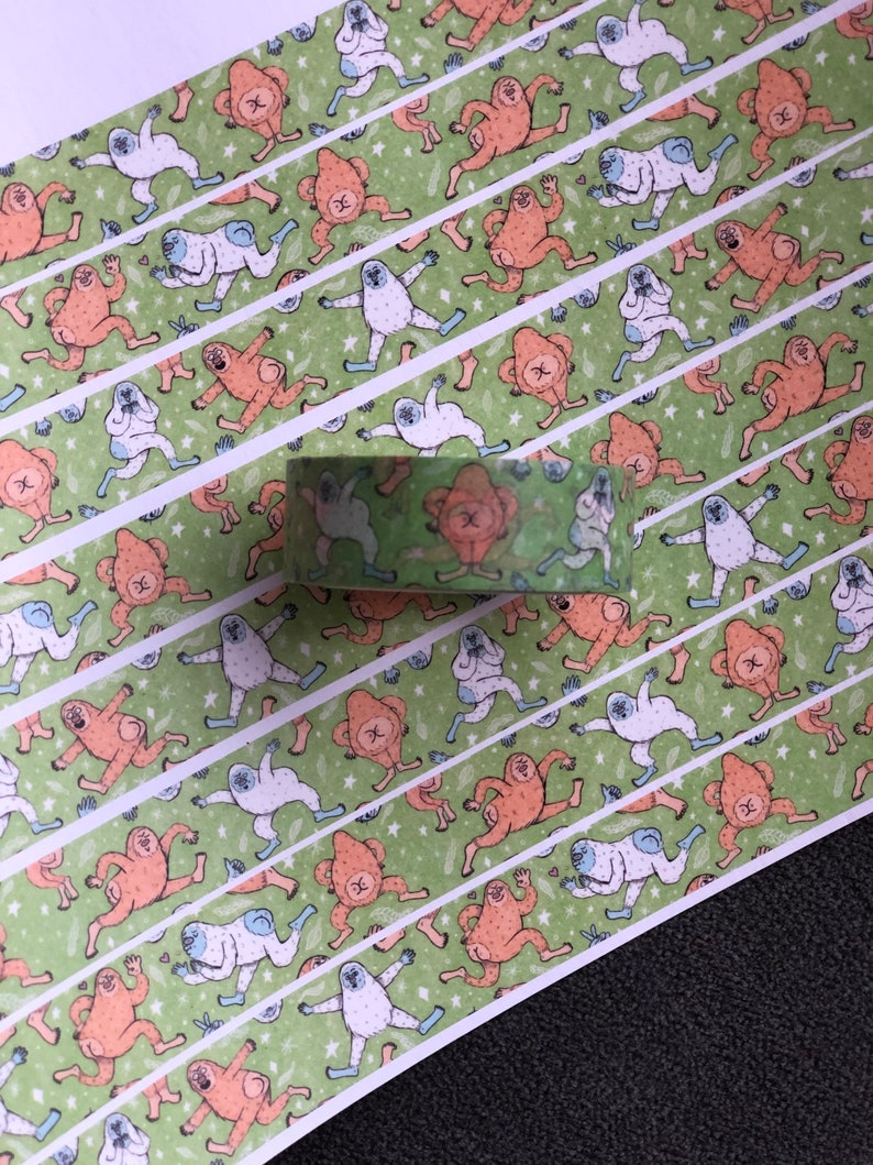 Sasquatch Bigfoot All Dancing Together Fun Cryptid Yeti Washi - Etsy