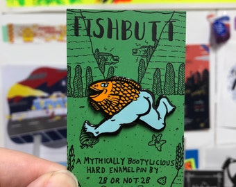 Fish Butt Reverse Mermaid Sassy Booty Enamel Pin Badge Blue | Etsy