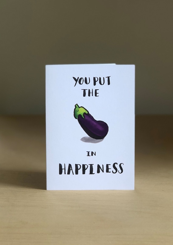 Naughty Aubergine Eggplant Emoji Card Innuendo Funny Vegetable | Etsy