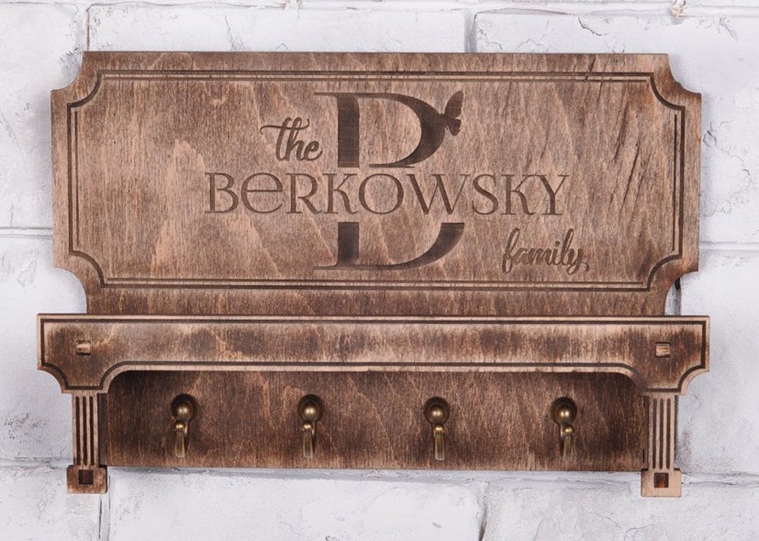 Custom Wood Key Holder for Wall. Personalized Key Holder. Key Hanger ...