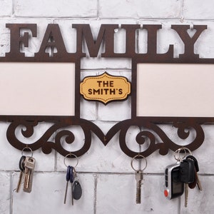 Custom Wood Key Holder for Wall. Personalized Key Holder. Key Hanger ...