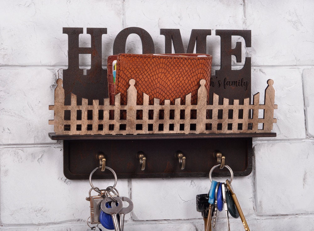 Custom Wood Key Holder for Wall. Personalized Key Holder. Key | Etsy