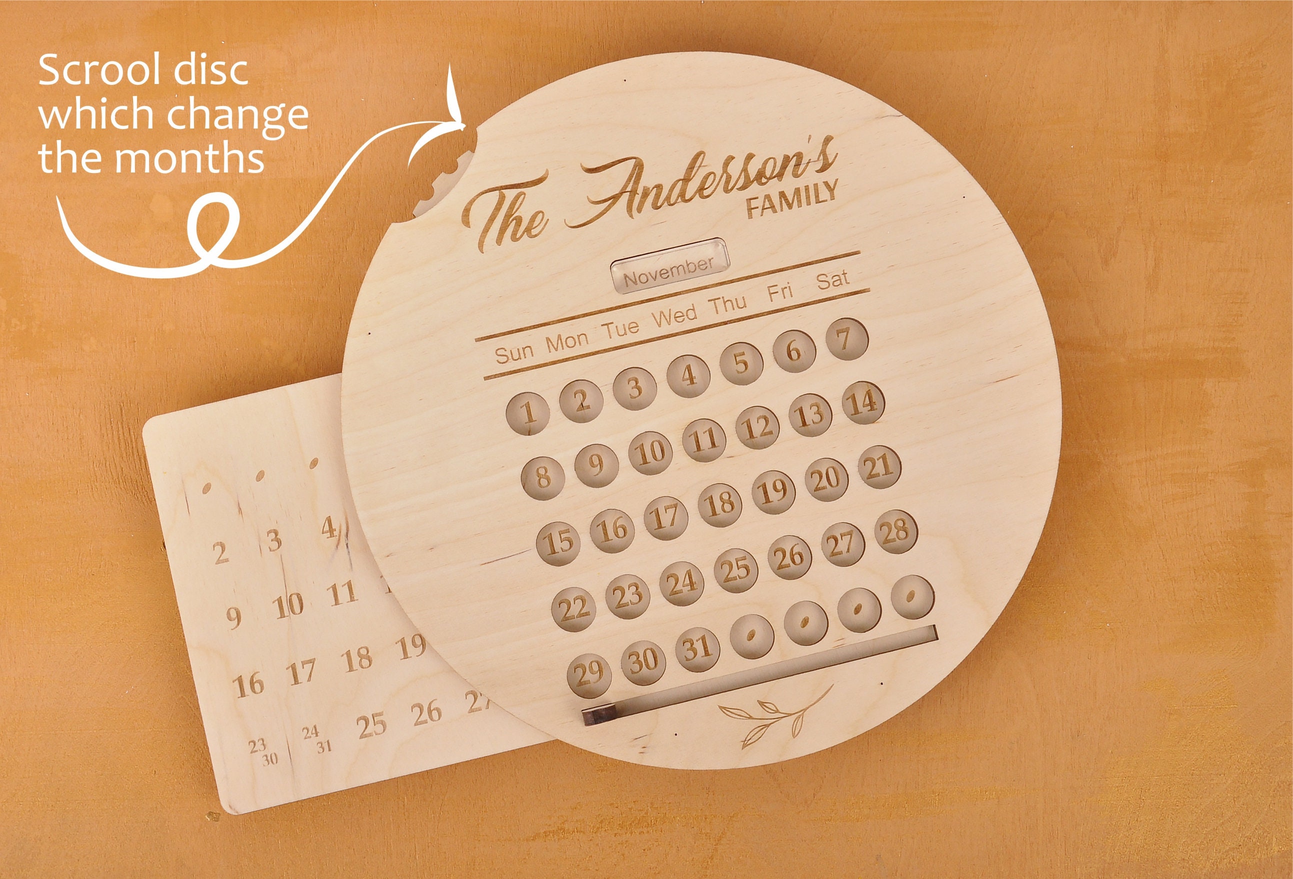 Wooden Calendar. Wooden Perpetual calendar. 2020 wall | Etsy