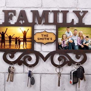 Custom Wood Key Holder for Wall. Personalized Key Holder. Key Hanger ...