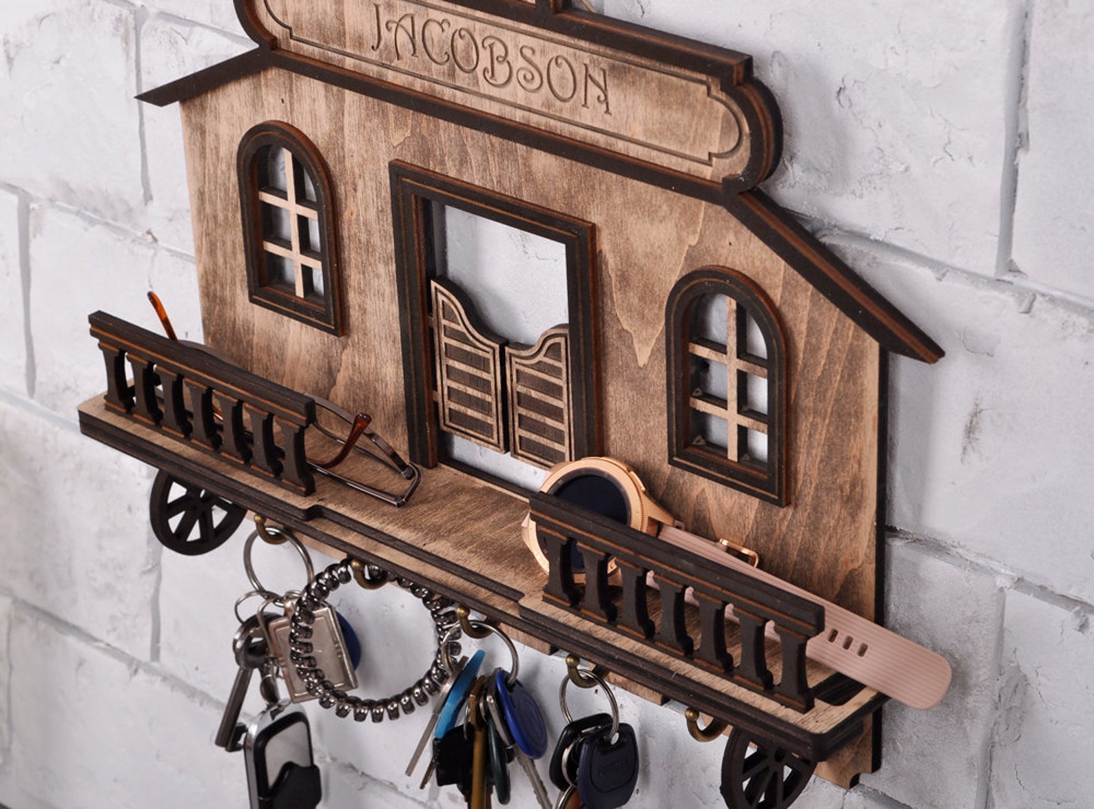 Personalized Key Holder. Custom Wood Key Holder for Wall. - Etsy