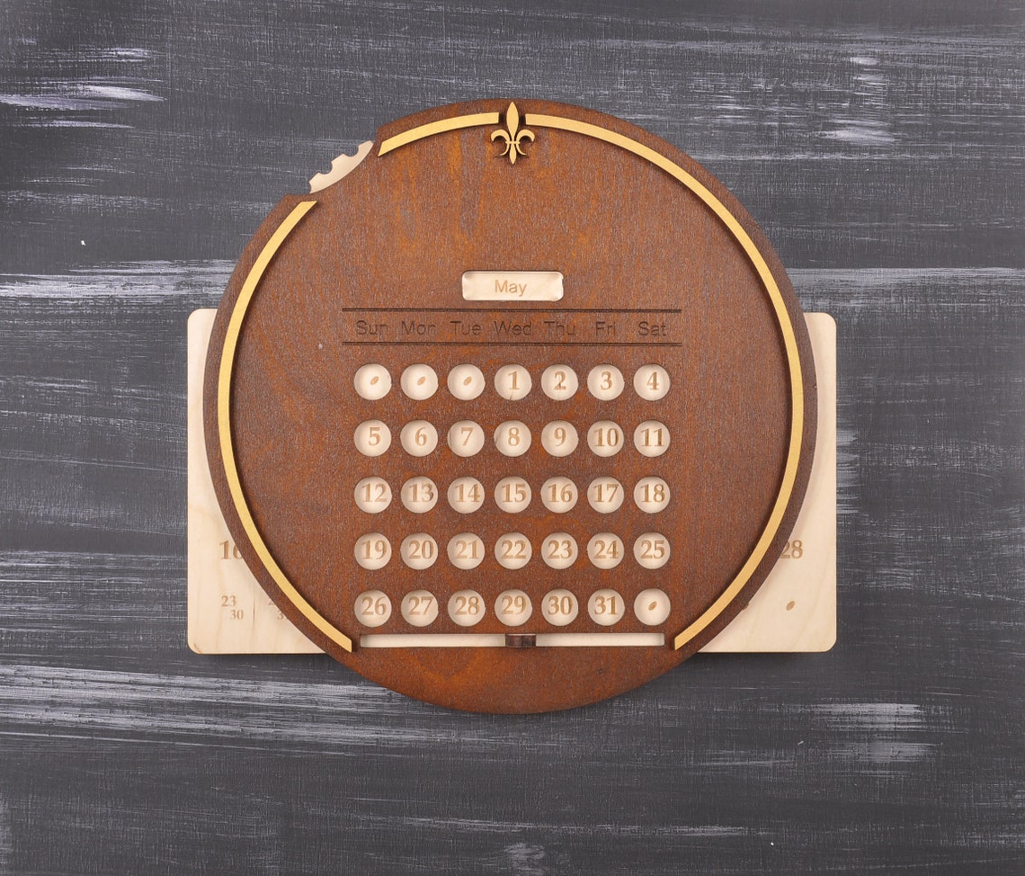 Wooden Calendar. Wooden Perpetual Calendar. 2020 Wall - Etsy
