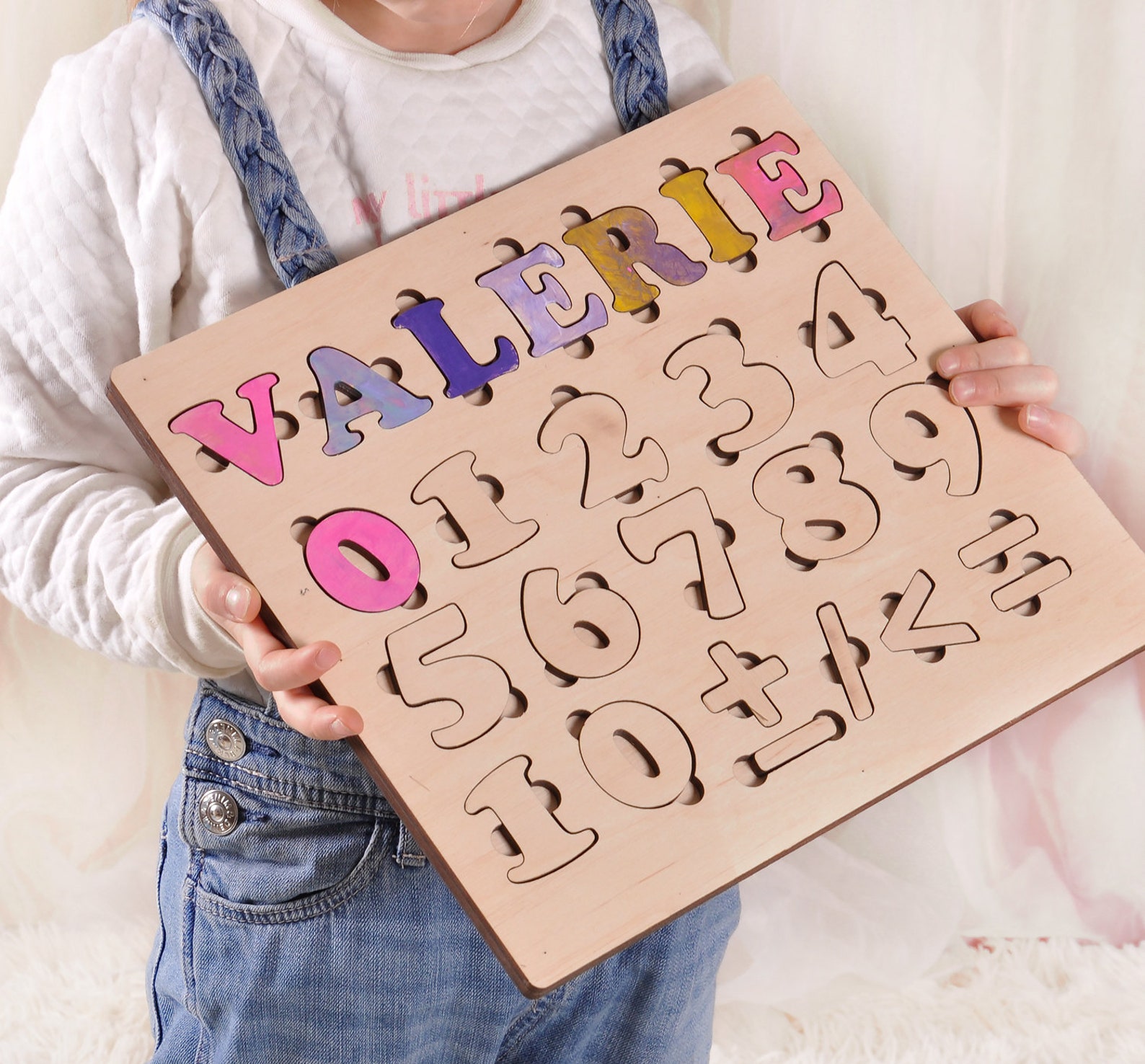 Name Puzzle Personalized Wooden Name Puzzle With Numbers and | Etsy