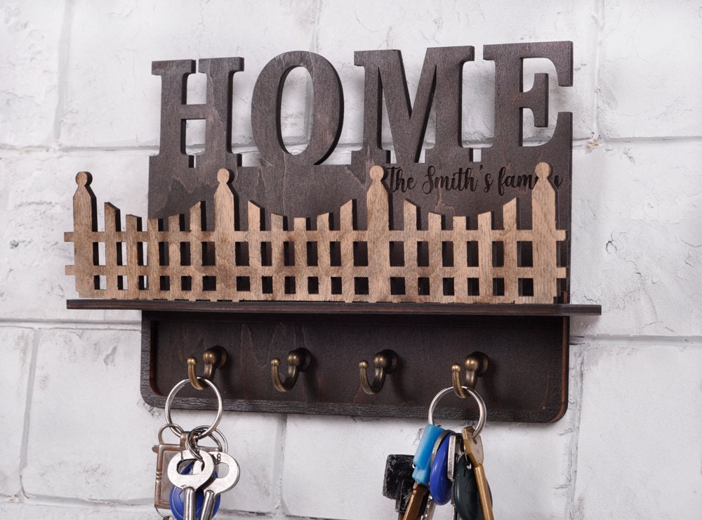 Custom Wood Key Holder for Wall. Personalized Key Holder. Key | Etsy