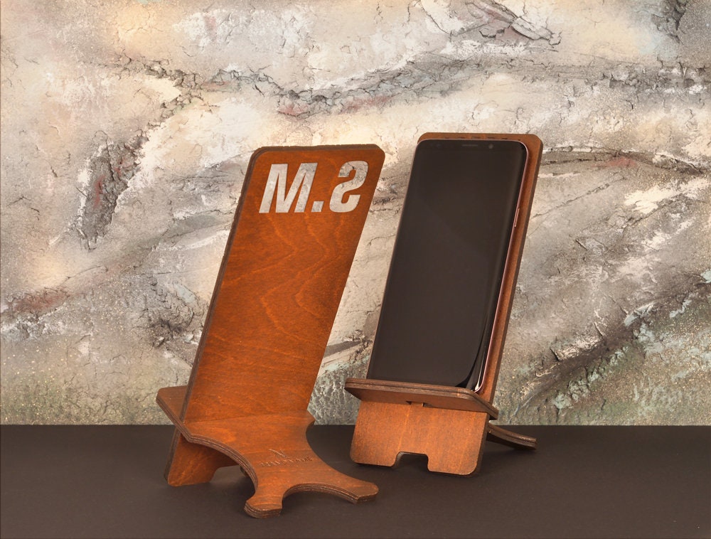 Wooden Phone Stand Gift Men Charging Station 40th Birthday | Etsy