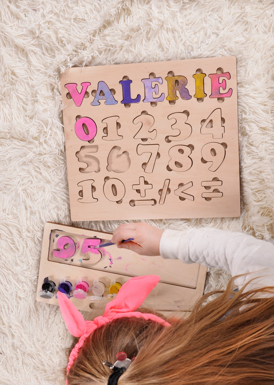 Name Puzzle Personalized Wooden Name Puzzle With Numbers and | Etsy