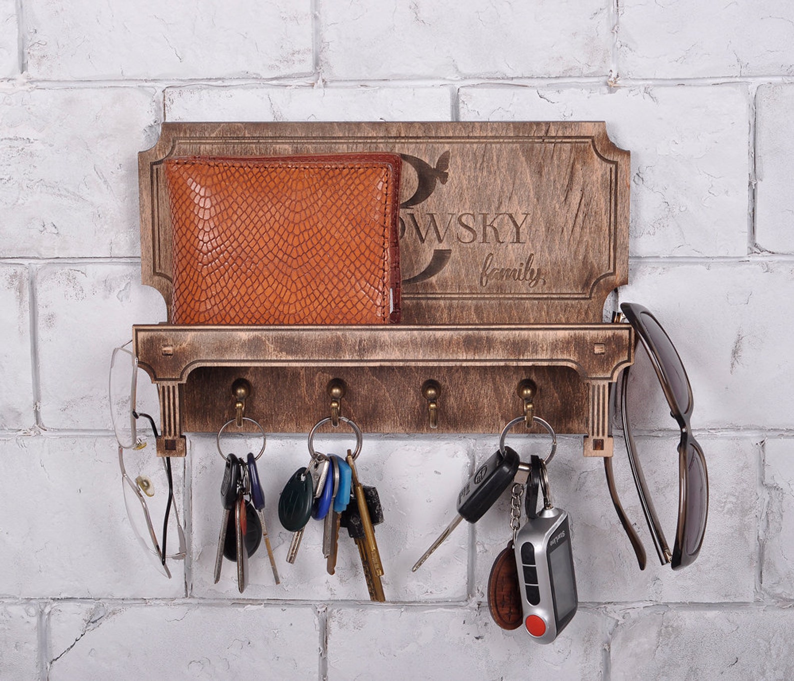 Custom Wood Key Holder for Wall. Personalized Key Holder. Key | Etsy