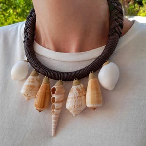 Shell Choker Necklace Chunky Statement Boho Summer Necklace Shell ...