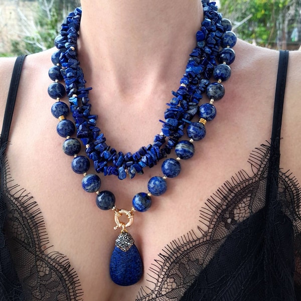Large Bead Necklace - Etsy