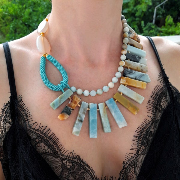 Big Stone Necklace - Etsy