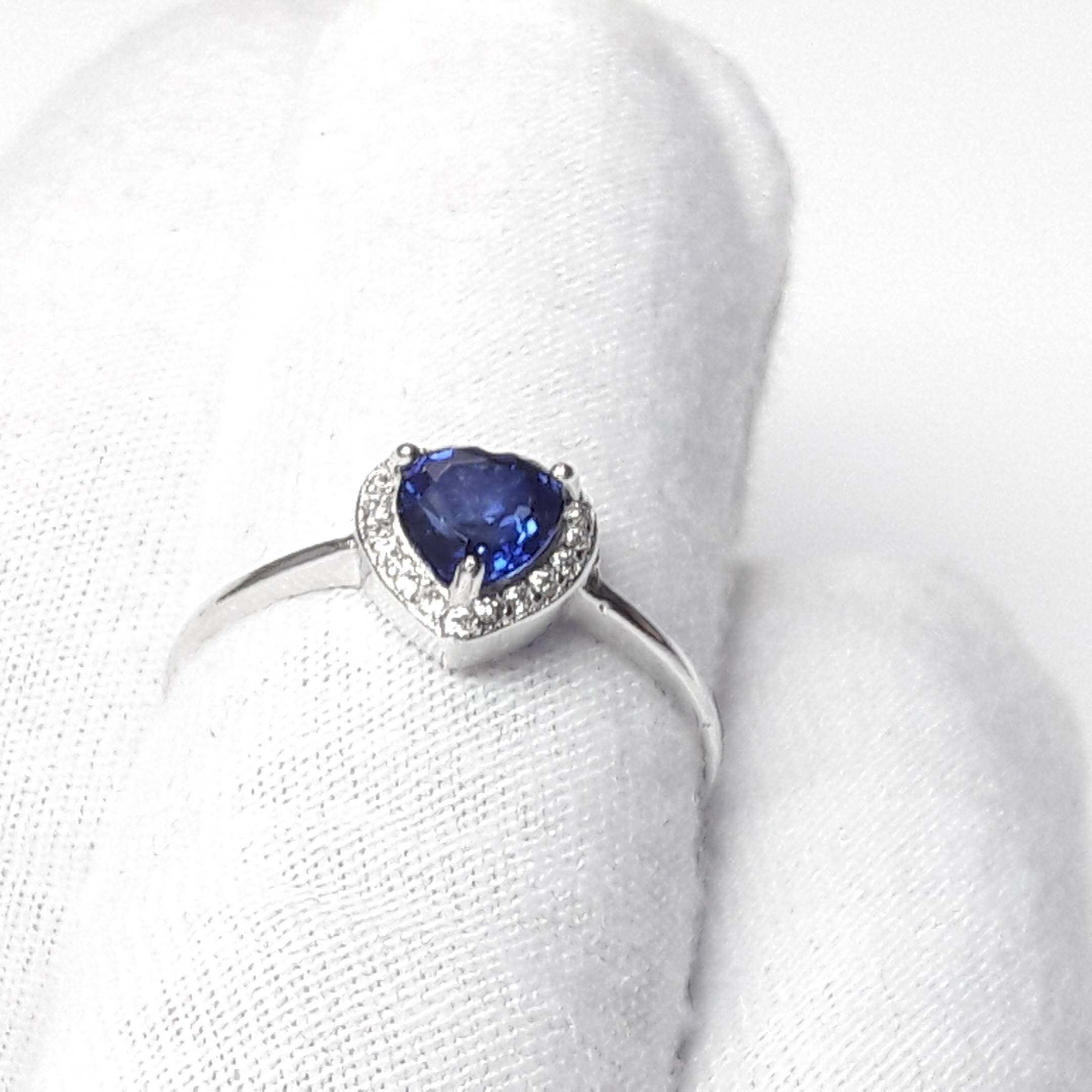 Heart Shape Sapphire Ring925 Sterling Silver Ring Engagement - Etsy