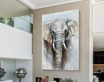 Elephant Wall Canvas Decor - Etsy