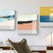 Framed Wall Art Set of 3 Prints Coral Pink Sea Navy Blue - Etsy