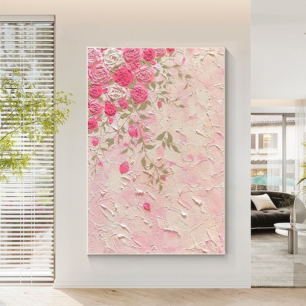 Pink Flower Canvas - Etsy
