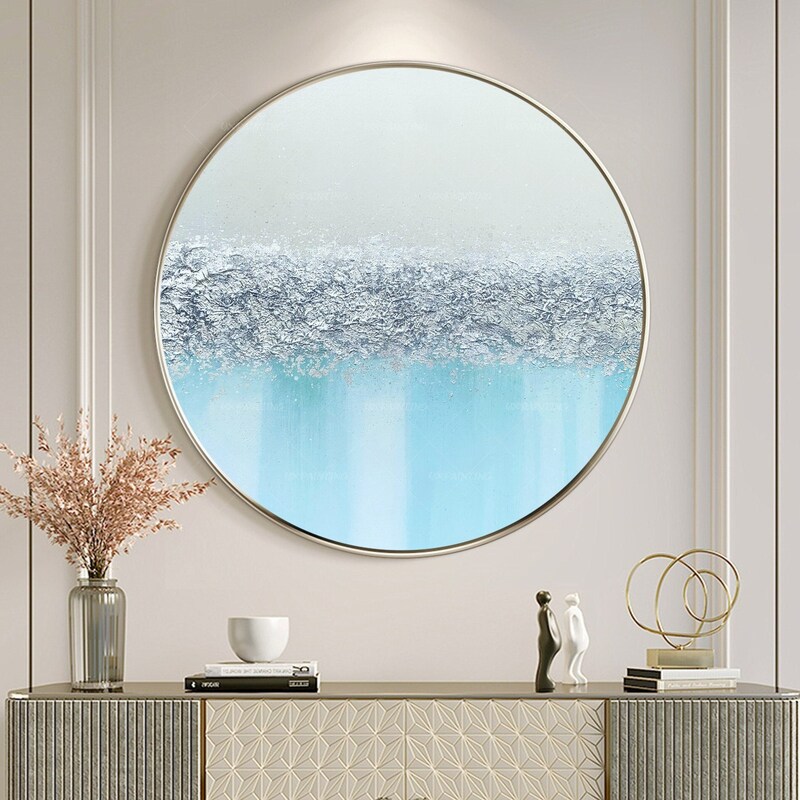 Blue and Silver Wall Art - Etsy