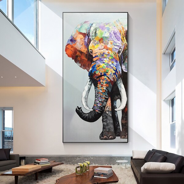 Large Elephant Painting - Etsy