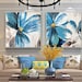 Abstract Floral Painting Blue Flower Acrylic Paintings on Canvas ...