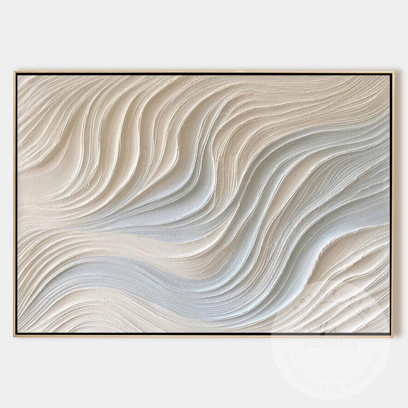 Neutral Beige Textured Wall Art, Large Wabi Sabi Abstract Canvas ...