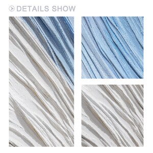 Minimalist Cream Blue 3D Heavy Texture Wall Art, Nordic Modern ...