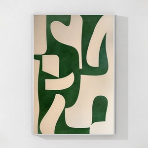 Emerald Green Abstract Painting: Minimalist Organic Textured Wall Decor ...