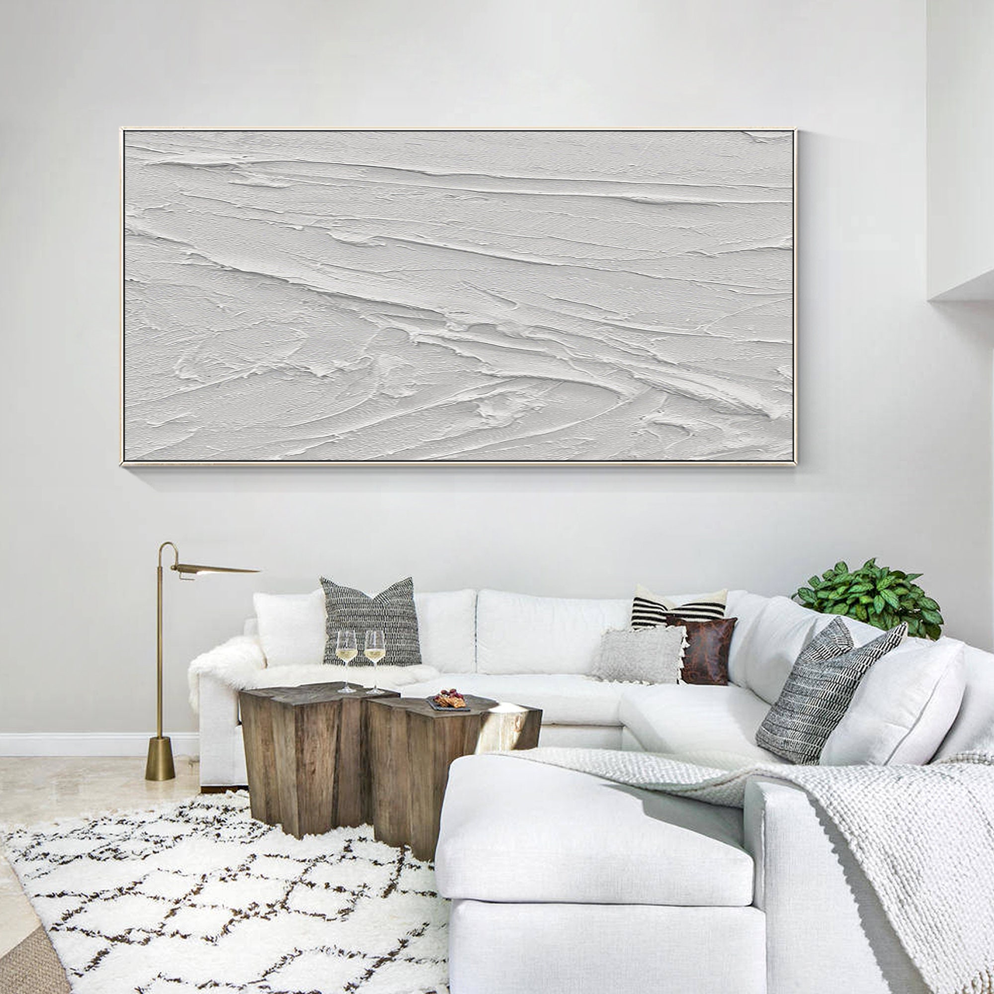 3D White Texture Wall Art Minimalist Painting on Canvas - Etsy