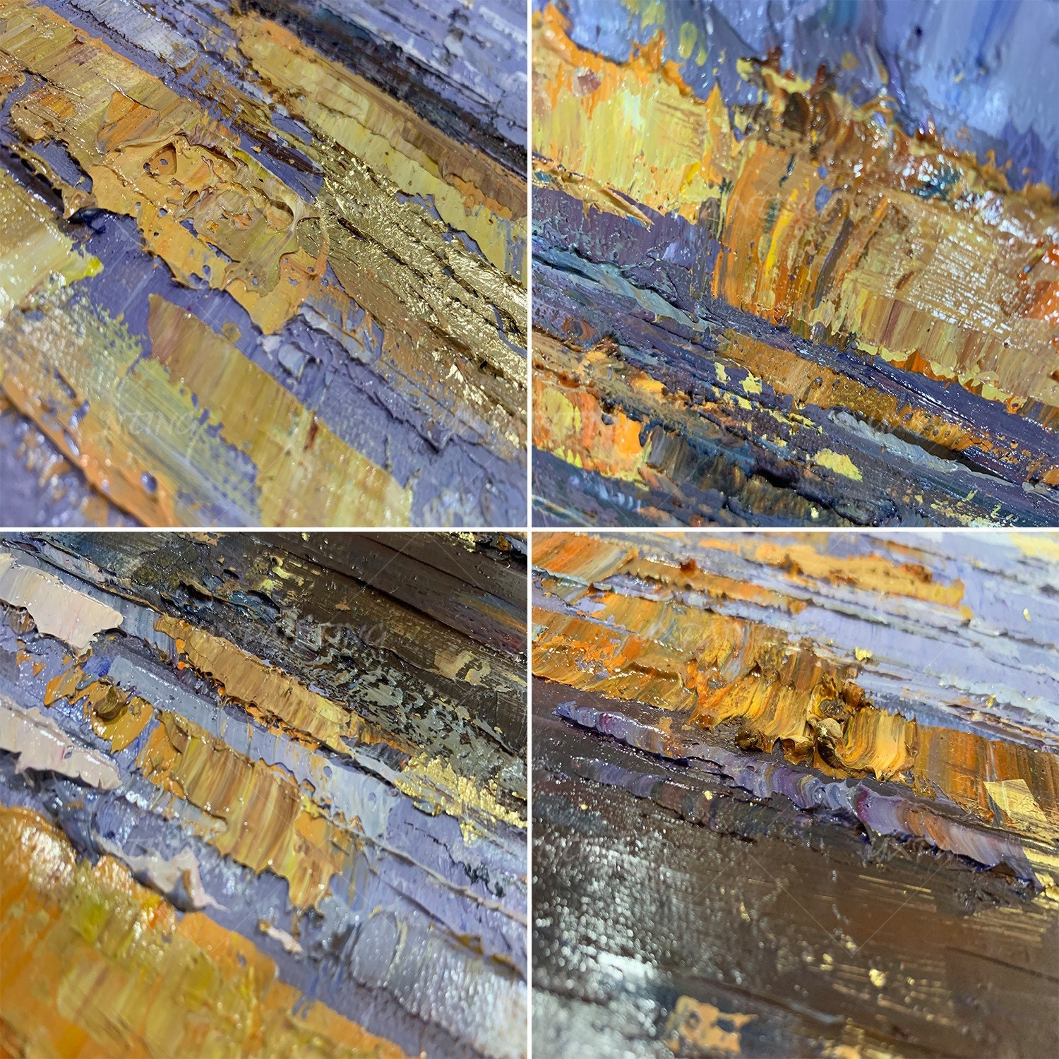 Gold leaf Abstract acrylic Paintings On Canvas Original art | Etsy