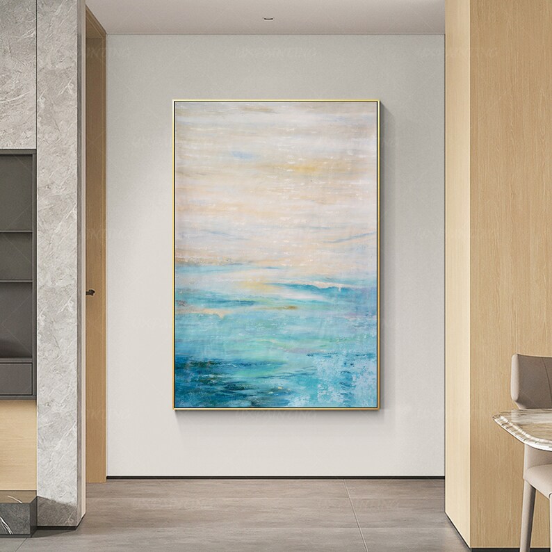 Light Blue Beige Abstract Painting Abstract Textured Wall Art - Etsy